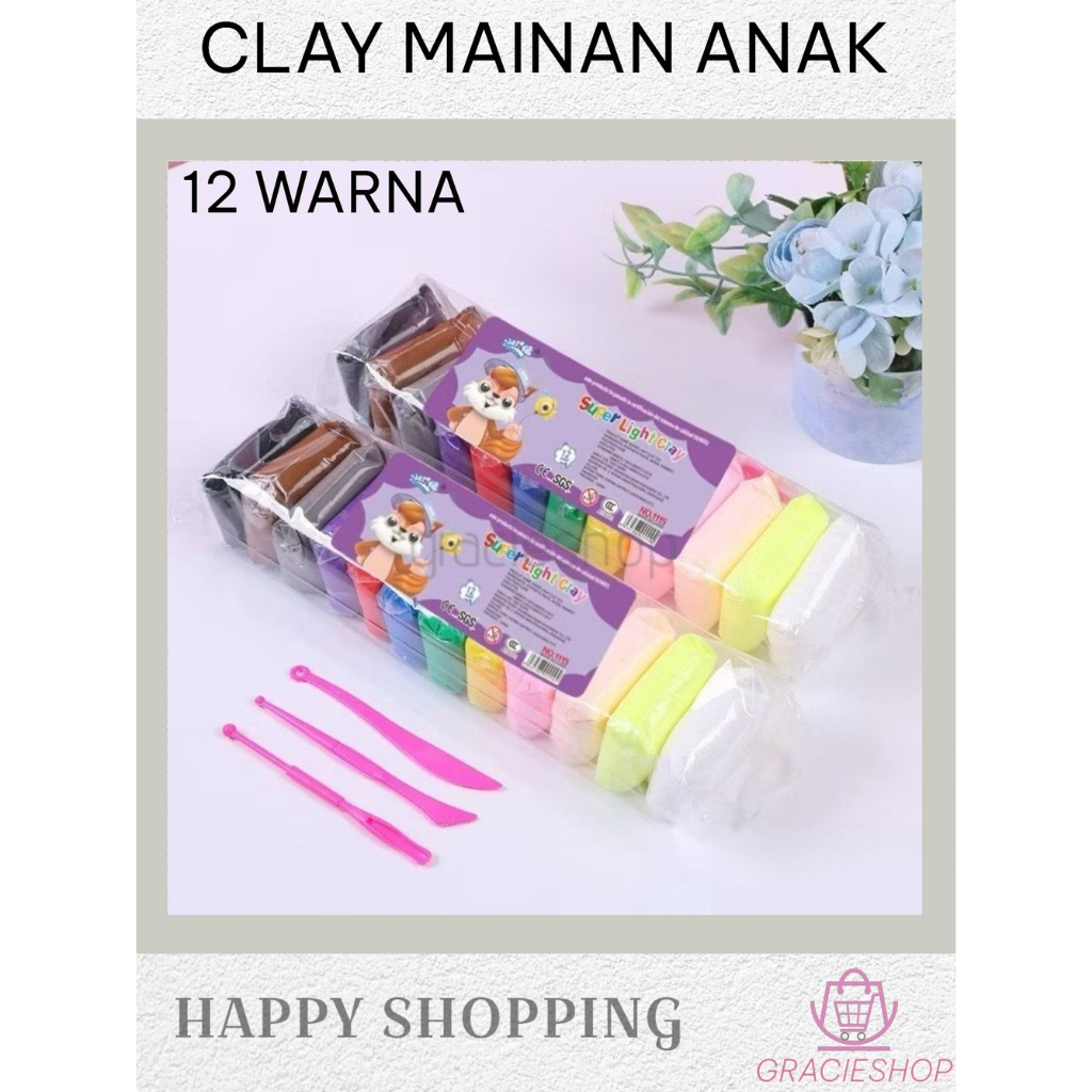 Jual MAINAN CLAY ANAK ISI 12 PCS / MAINAN EDUKASI ANAK / MAINAN SLIME ...
