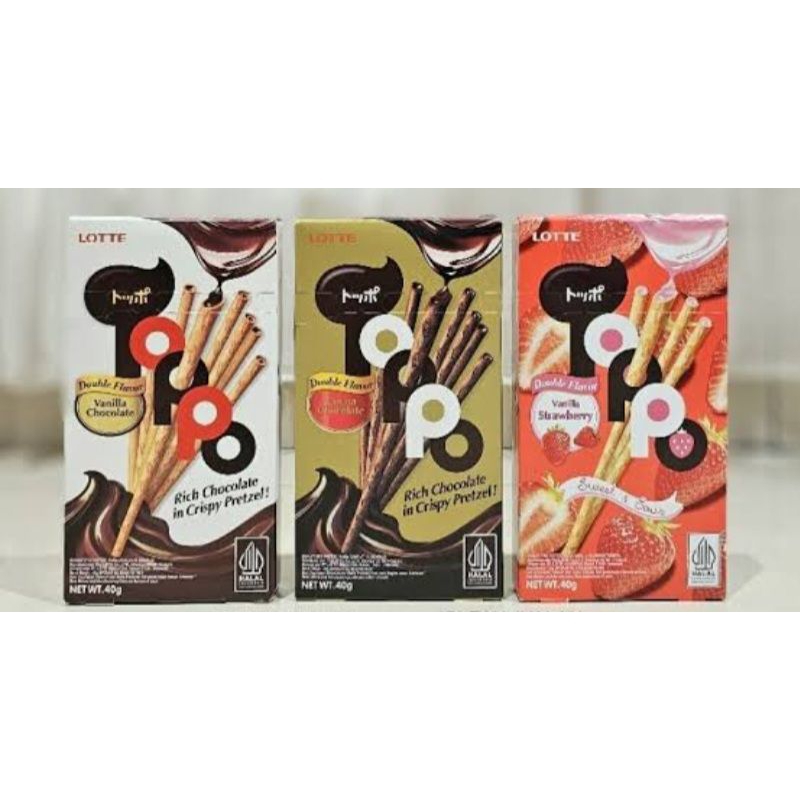 Jual LOTTE Toppo Double Flavour Biscuit Stick (40gr) camilan | Shopee ...