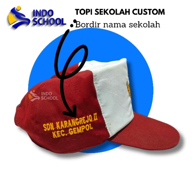 Jual topi smp sd sma custom identitas sekolah nama sekolah | bordir ...