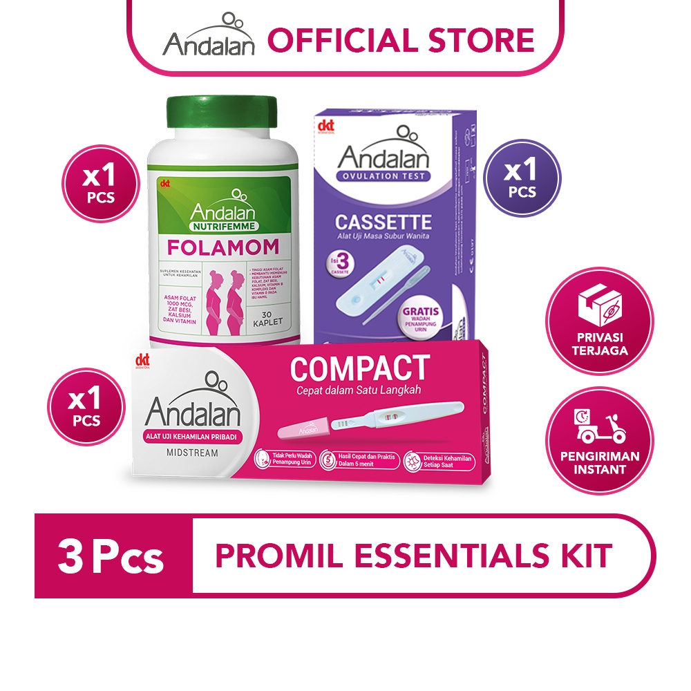 Jual Promil Essentials Kit (Andalan Pregnancy Test Midstream + Andalan ...
