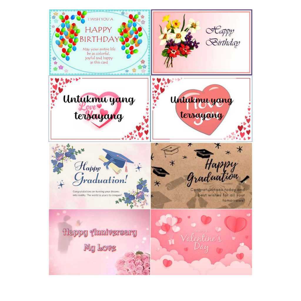 Jual KARTU UCAPAN / NOTE BUAT HAMPERS BUKET KADO PRINT ISI 2 PCS ...