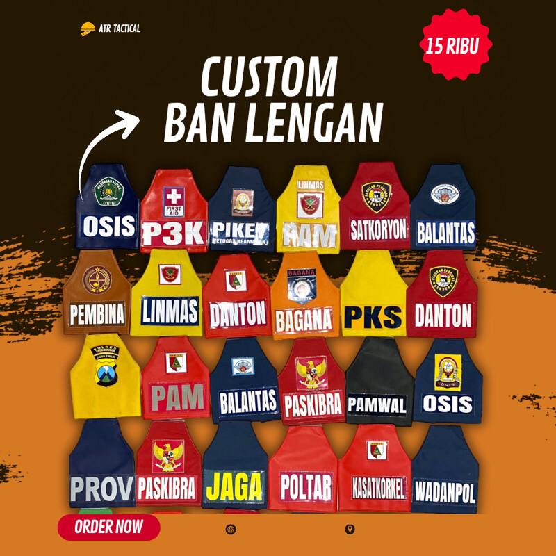 Jual ban lengan custom satuan free desain ukuran sd - dewasa | Shopee ...