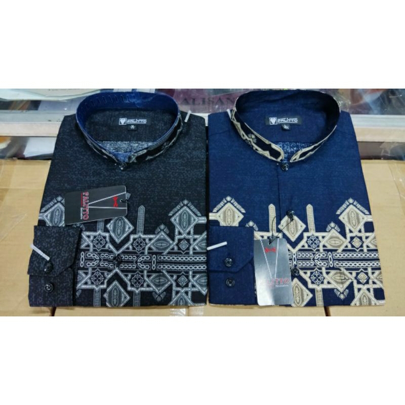 Jual Palitto baju koko lengan panjang manset, motif melintang di dada ...
