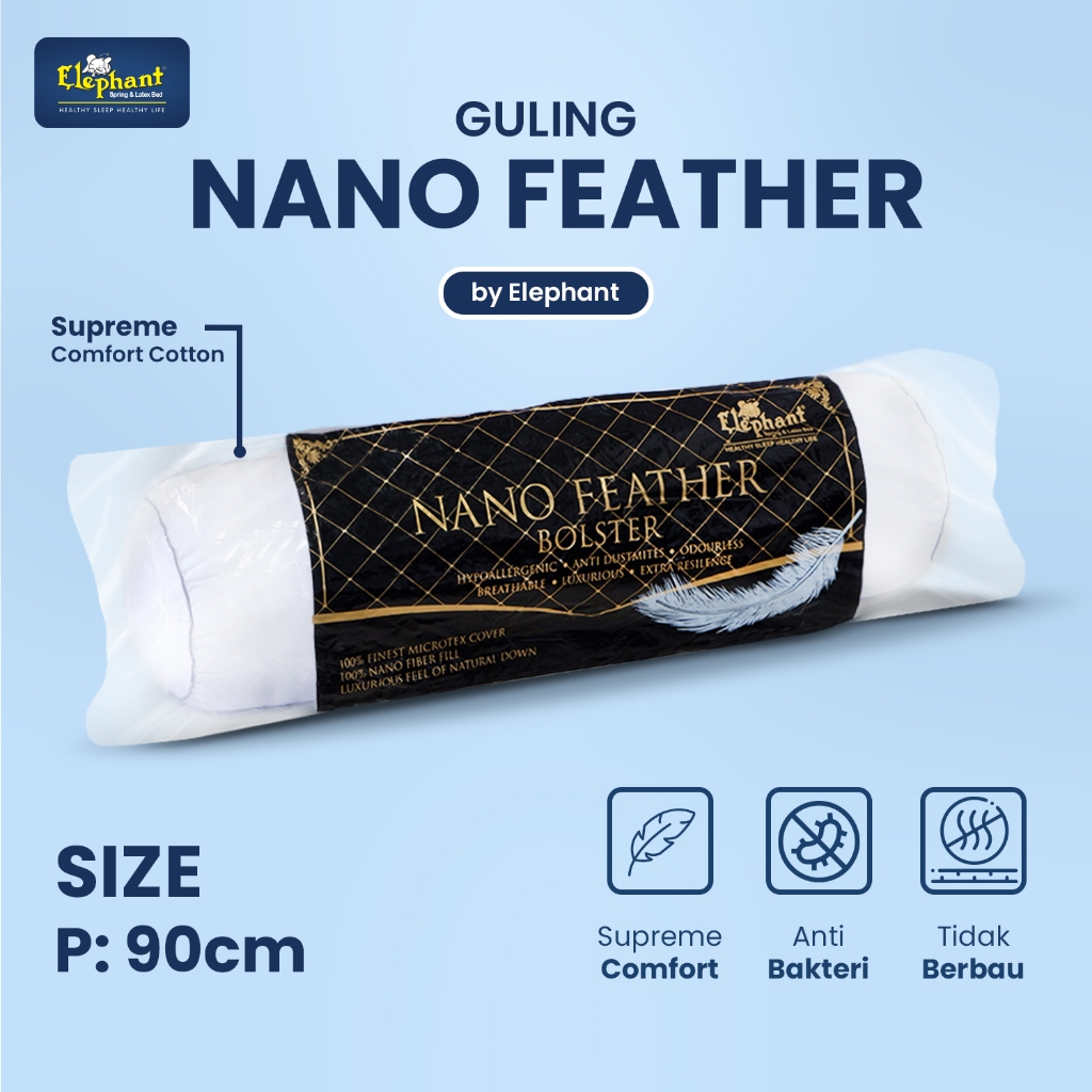Jual Elephant Guling Nano Feather ( Bulu Angsa Sintetis ) uk D22 x 90 ...