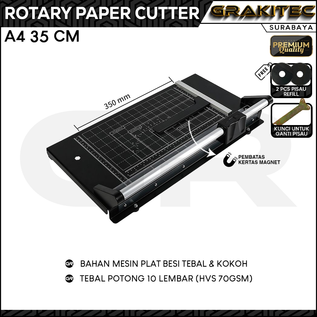 Jual Rotary Paper Cutter Trimmer A4 / 35 cm - Alat Potong / Pemotong ...