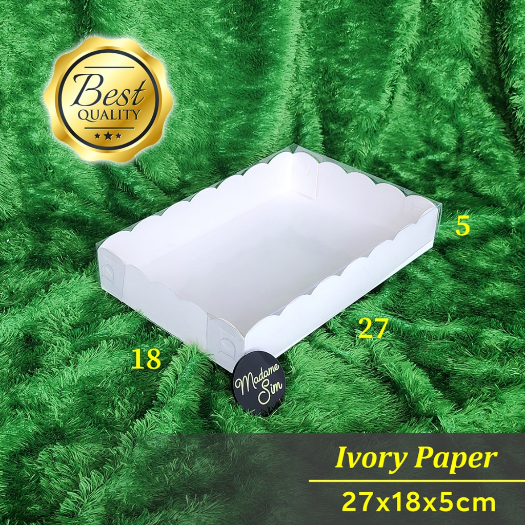 Jual BOX MIKA PUTIH - DUS BOLU - KOTAK PUDDING 27x18x5 (ISI : 10 PCS ...