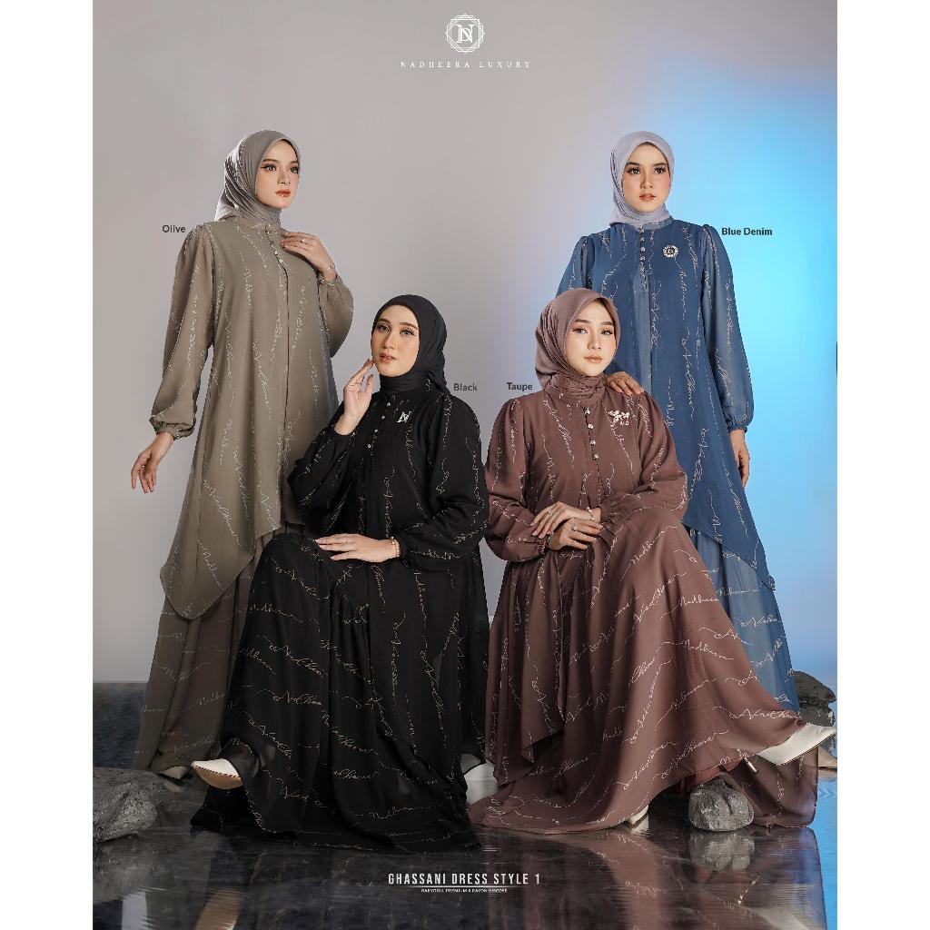 Jual GHASSANI DRESS STYLE 1 BY NADHEERA LUXURY || Gamis Gaun Lebaran ...