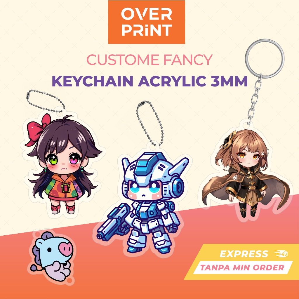 Jual Custom Gantungan Kunci Akrilik Keychain / Ganci UV PRINT 3MM ...