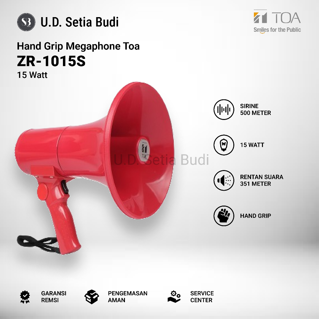 Jual TOA Megaphone Hand Grip ZR-1015S 15 Watt dengan Sirine/Whistle ...