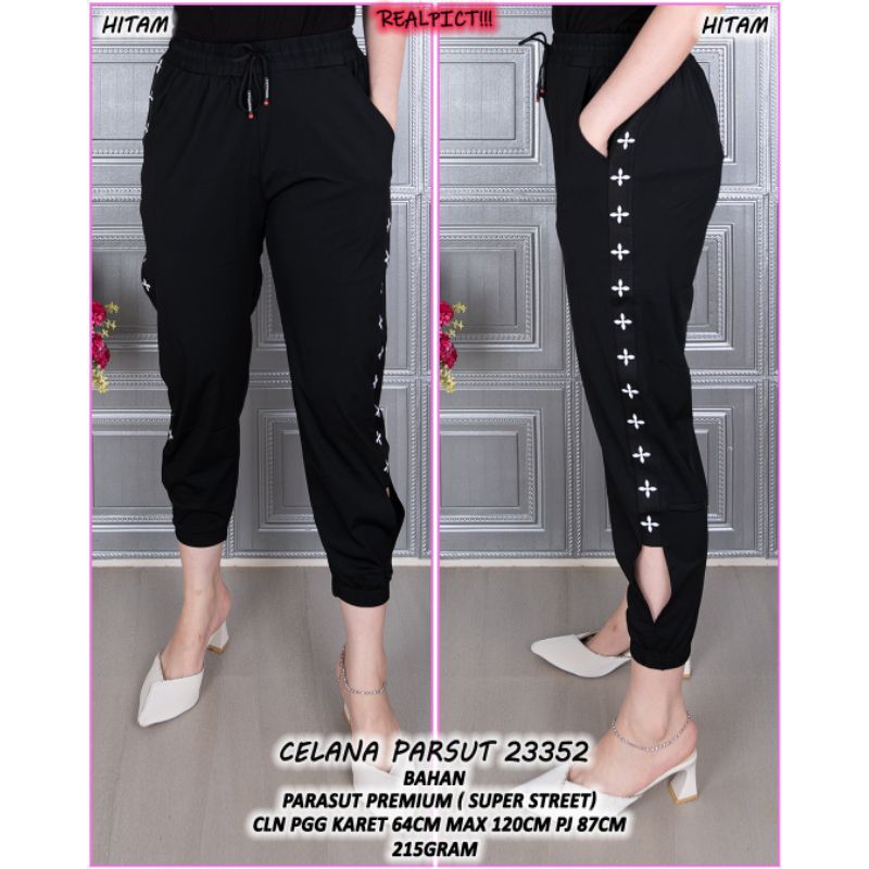 Jual 23352 Celana Jogger Wanita Import Matt. Parasut Stretch Premium Super Street Celana ...
