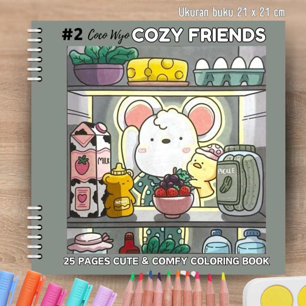 Jual Coco Wyo COZY FRIENDS #2 , Cute & Comfy Coloring Book for Kids ...