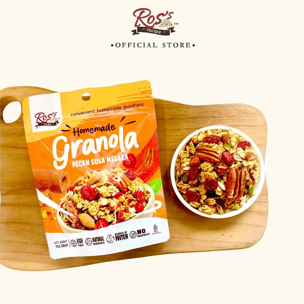 Jual Ros Recipe Granola Homemade Pecan Gula Melaka 150 gr | Shopee ...