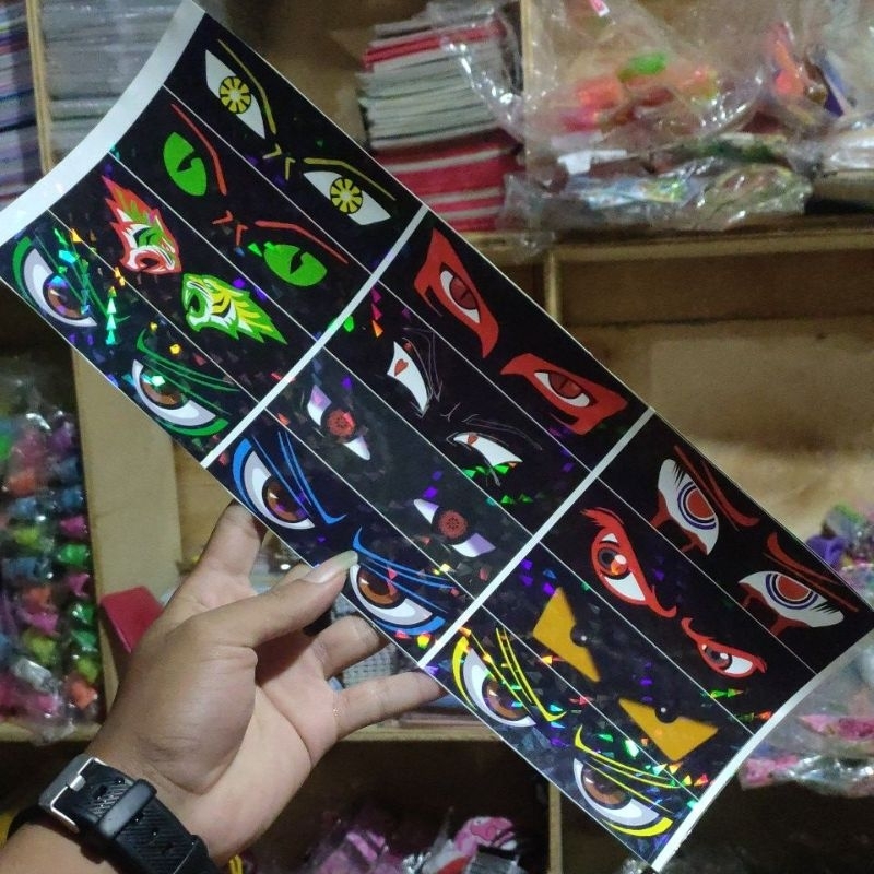 Jual 16 PC Stiker mata Viral sticker strobo mata hologram Bahan Super ...