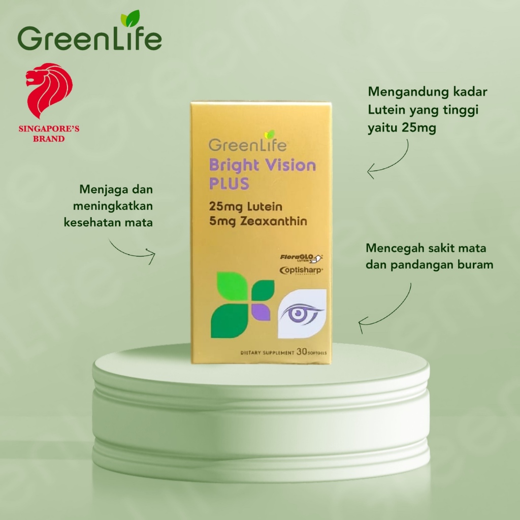 Jual GreenLife Bright Vision Plus isi 30 SoftGel Suplemen Mata Lutein Premium Formula | Shopee ...