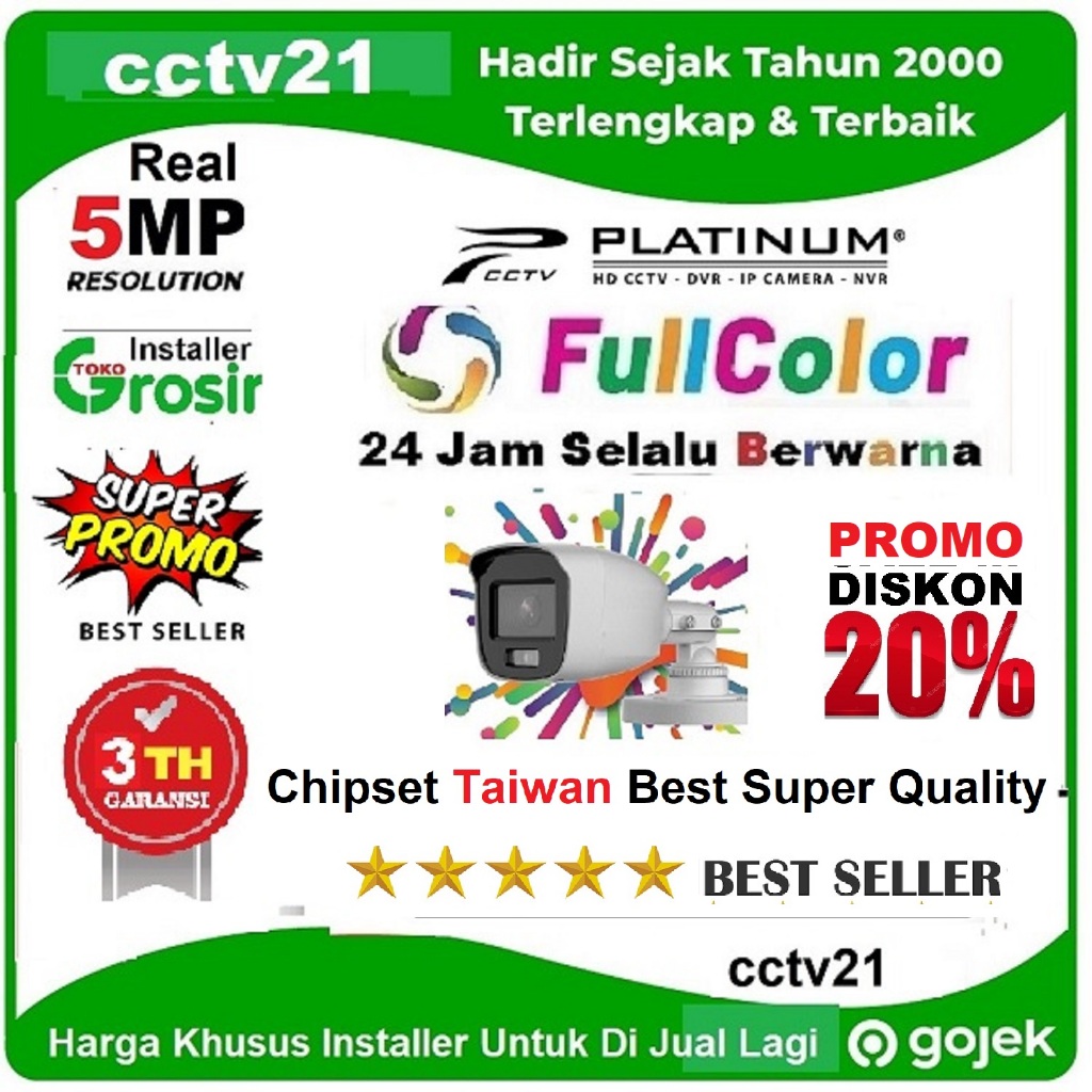 Jual Kamera CCTV Outdoor Colorvu + Audio PLATINUM 5MP Full Color Harga ...