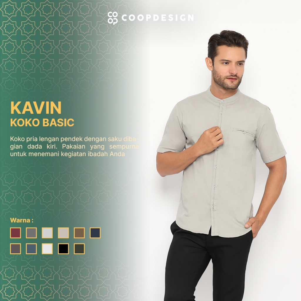 Jual Coop Design - Kavin Kemeja Koko Kerah Changi Collarless Katun Ripstop Premium Basic Polos ...