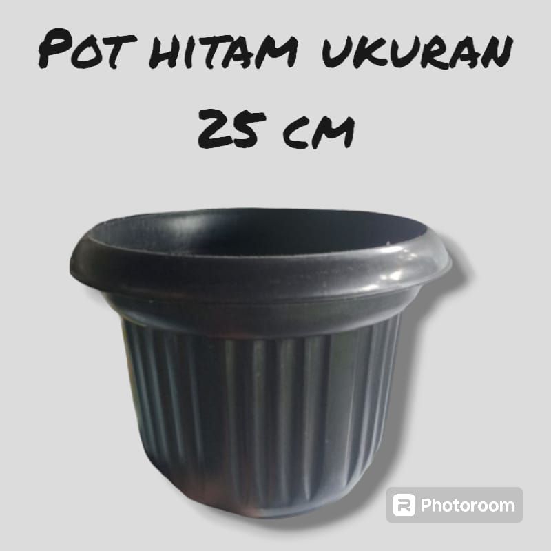 Jual pot hitam ukuran 25 cm | Shopee Indonesia
