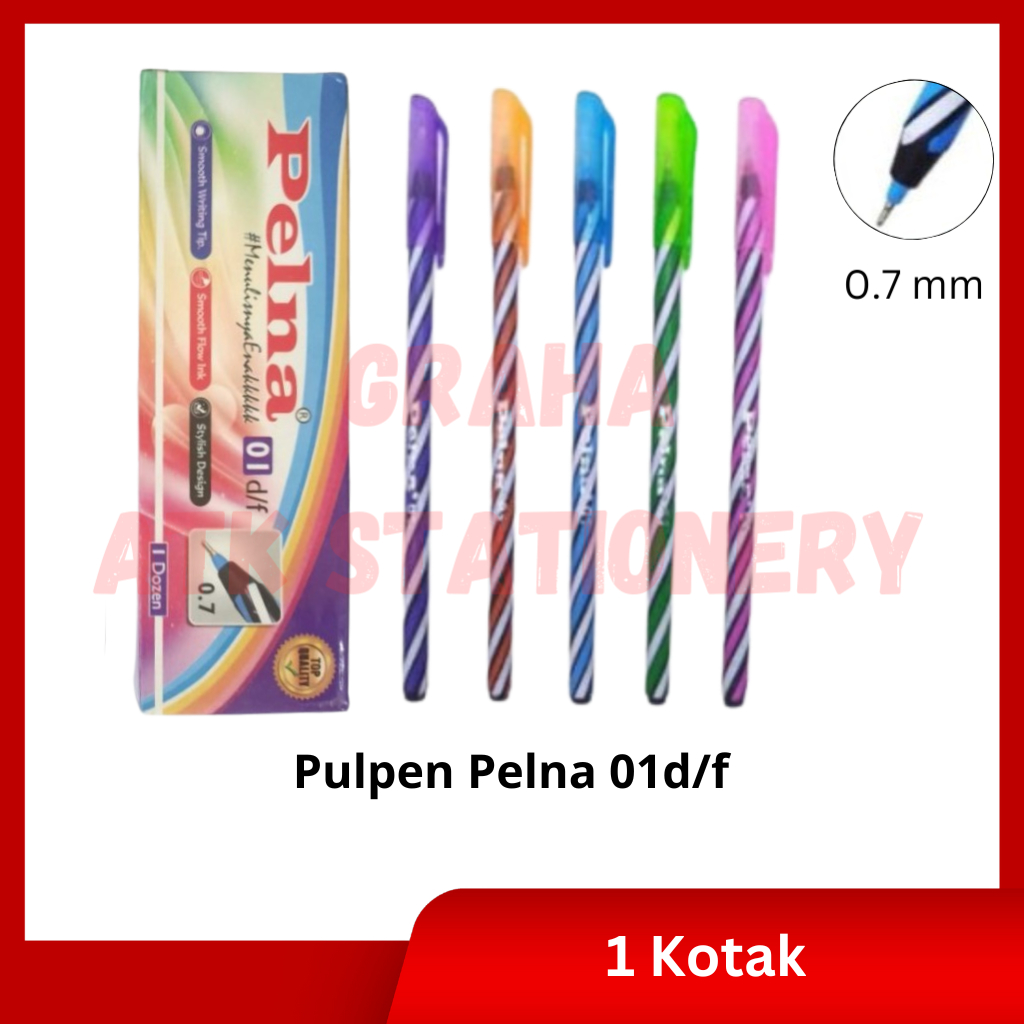 Jual [1 Kotak] Pulpen Ulir Pelna 01d/f / Ball Pen / Pena Ulir 0.7mm ...
