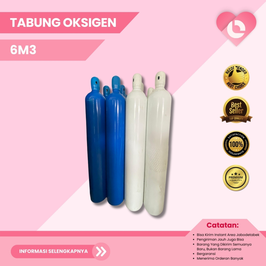 Jual Tabung Oksigen Besar 6m3 + Isi Penuh Siap Pakai Medis Rumah Sakit dan Industri | Shopee ...