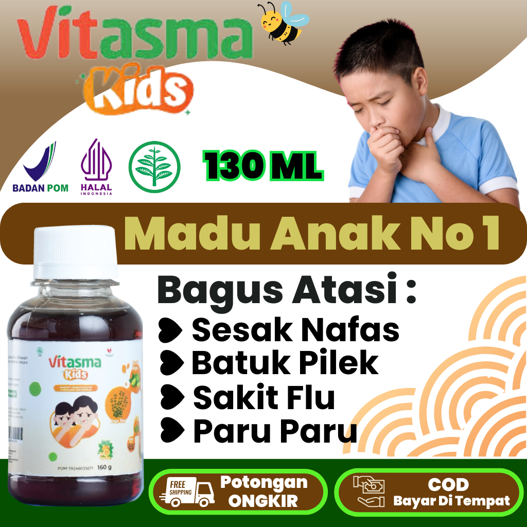 Jual Vitasma Kids Madu Untuk Anak Asma Batuk Kering Berdahak Sakit ...