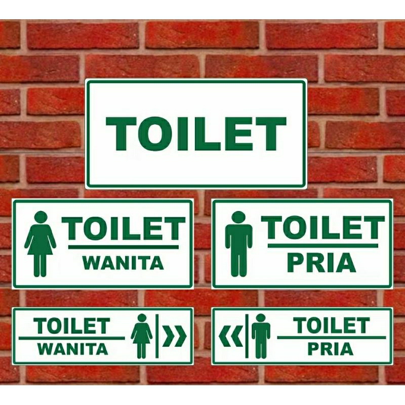 Jual Sign Acrylic TOILET Penanda Toilet Wanita Pria Arah Kanan Kiri ...