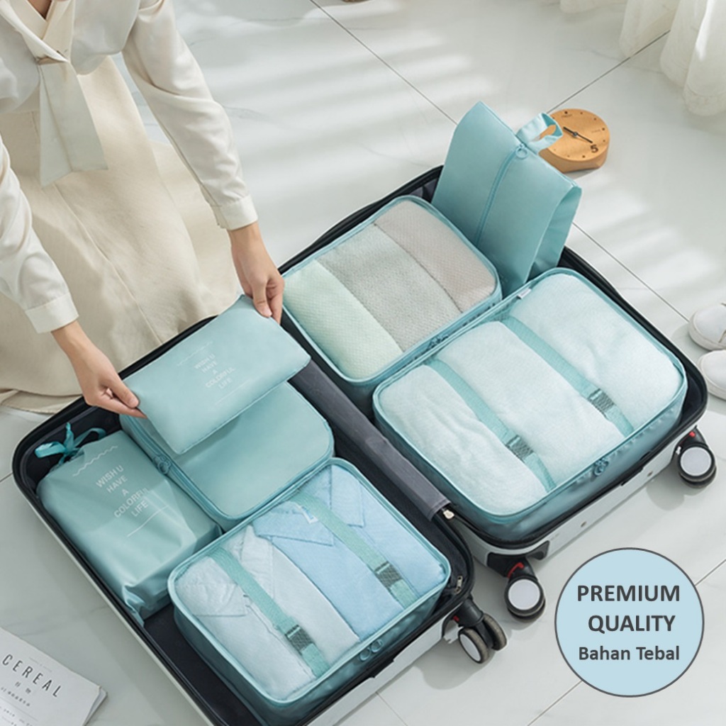 Jual 7 IN 1 TAS TRAVEL ORGANIZER STORAGE BAG LUGGAGE BAG / 7 IN 1 ...