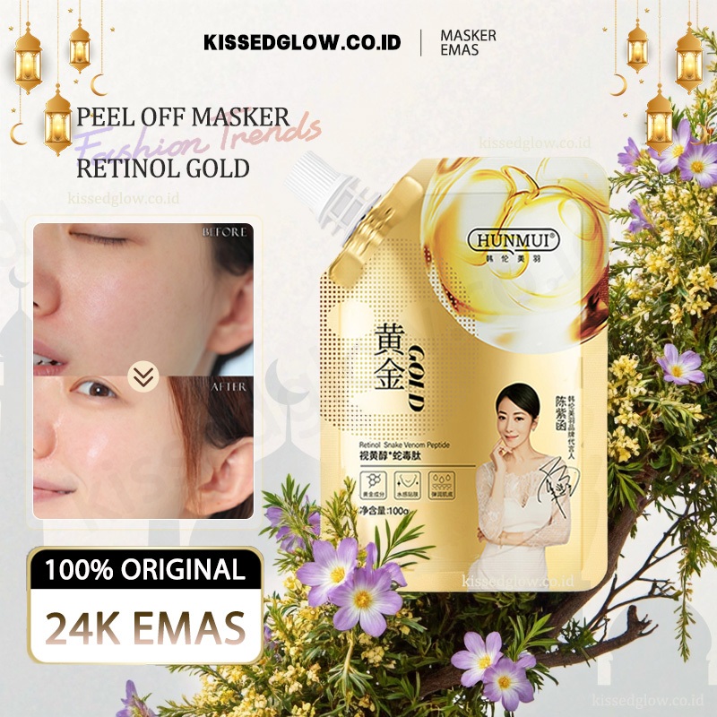 Jual Masker Wajah Retinol Gold Peel Off Anti-Penuaan Kolagen dan Flek ...