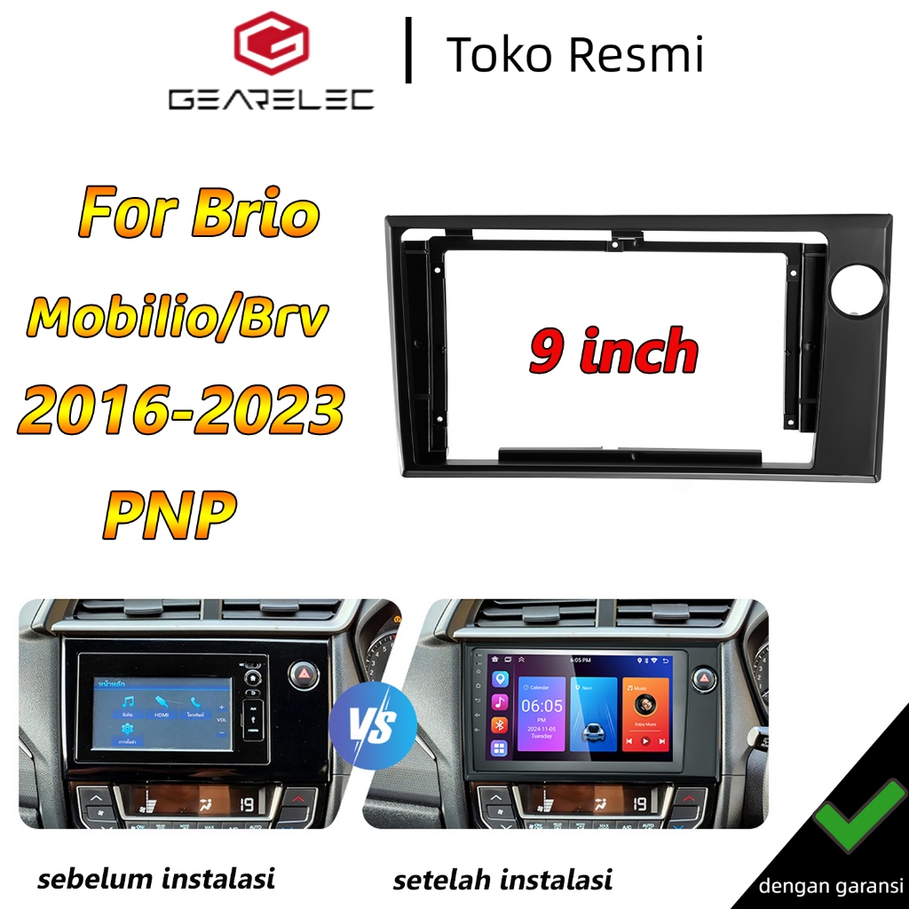 Jual Untuk Brio/Mobilio/Brv 2016-2023 Frame/PNP Soket 9 Inch | Shopee ...