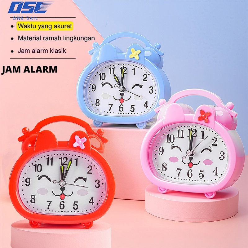 Jual ONESAIL Jam Alarm Klasik Pengatur Waktu Kartun Smiley Jam Estetik ...