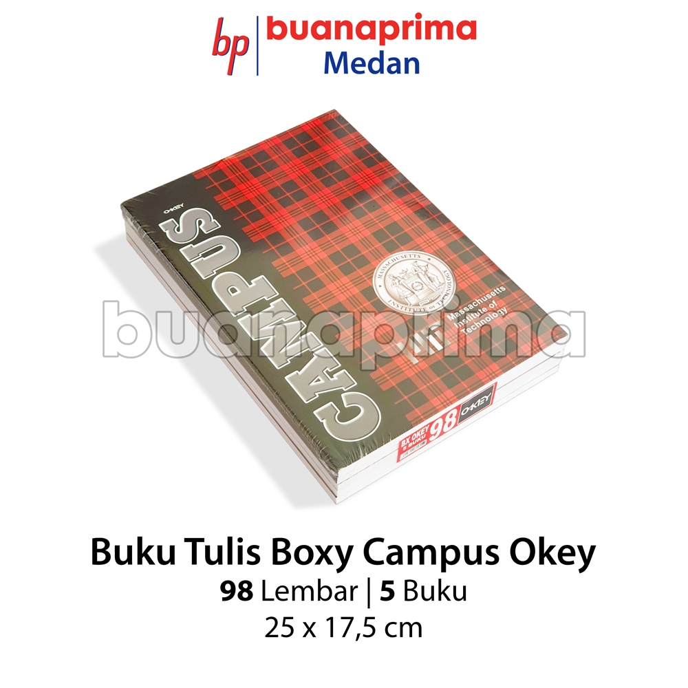 Jual Buku Tulis PANJANG OKEY 98 Lembar Boxy per 5 Buku Notebook Sekolah ...