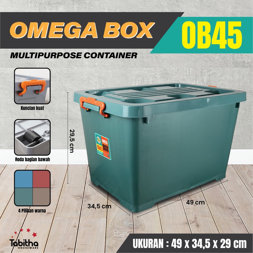 Jual TABITHA Container OMEGA BOX Kontainer Plastik JUMBO BESAR KUAT RODA OB 30, 45, 52, 75, 82 ...
