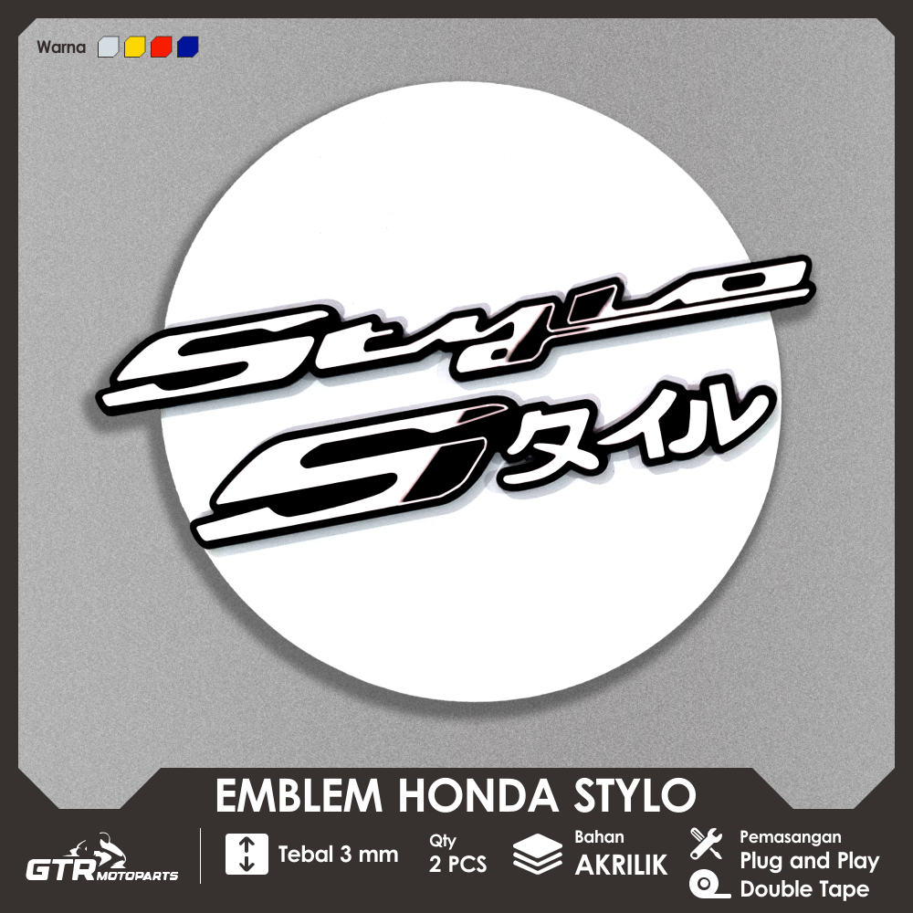 Jual GTR Emblem Stylo 160 Timbul Logo 3D Aksesoris Motor Stylo 160 ...