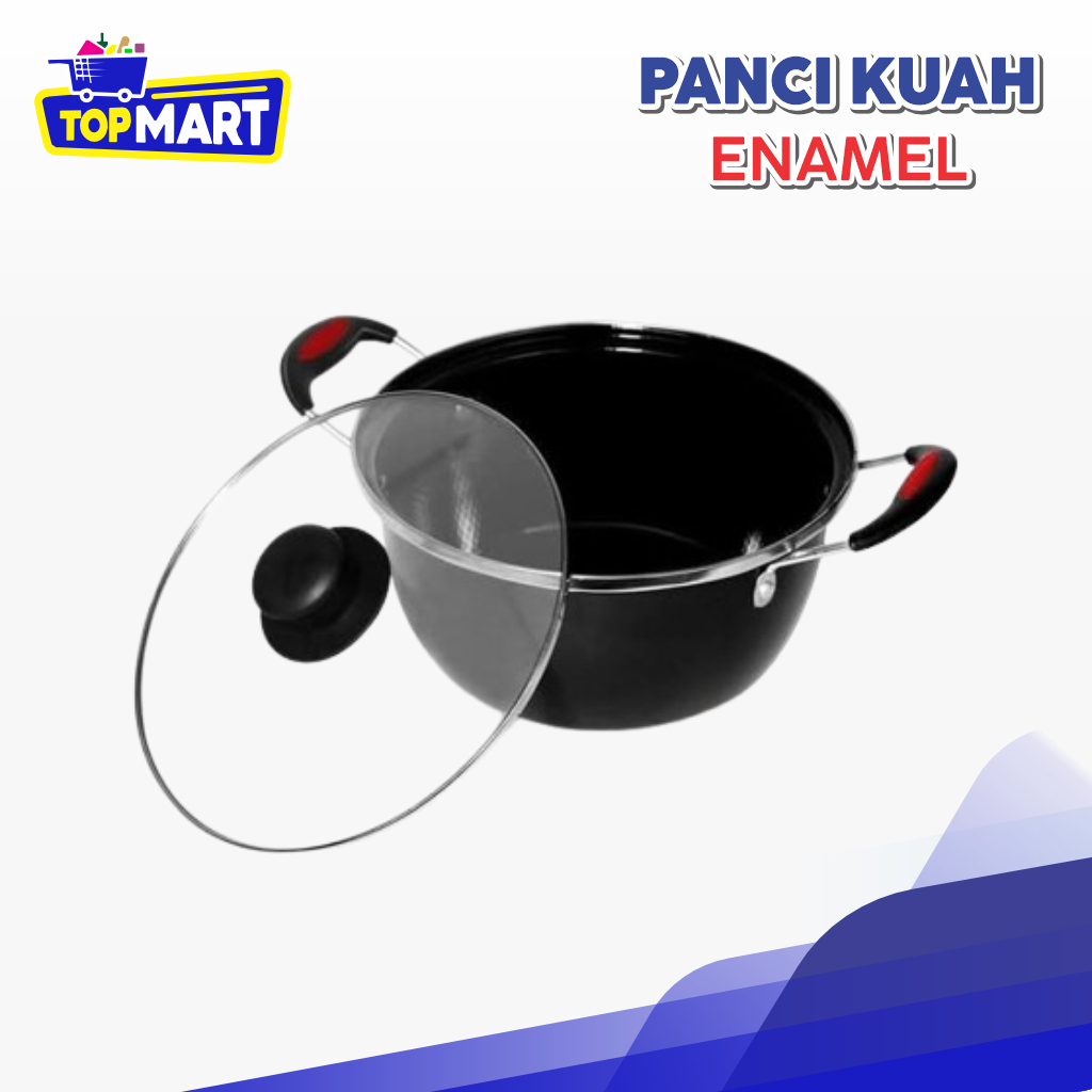 Jual TOPMART - Panci Kuah Serbaguna Enamel Anti Lengket Tutup Kaca ...