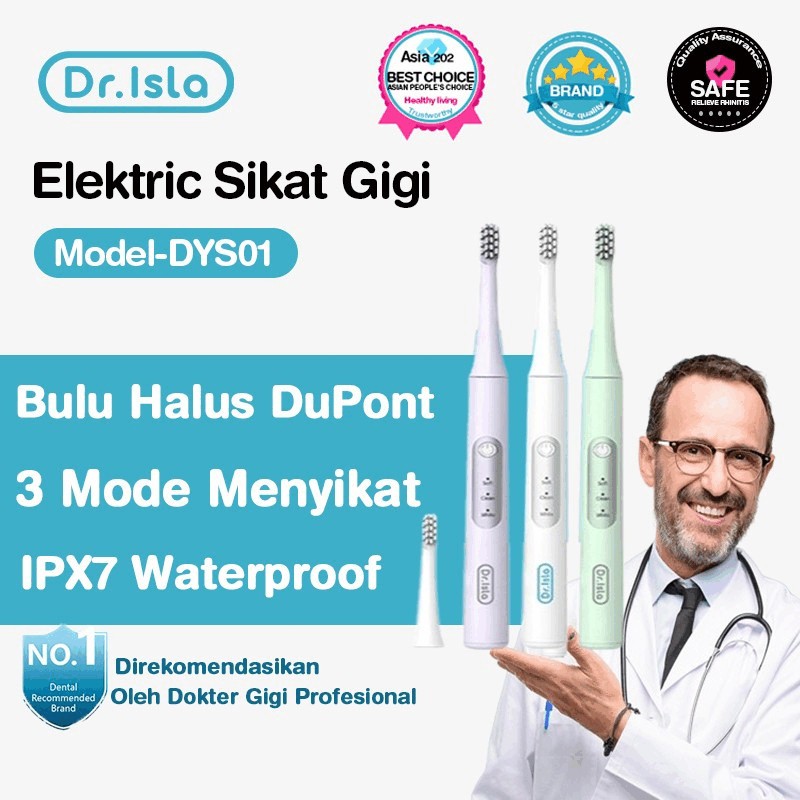 Jual Dr.isla Sikat Gigi Electric DYS01 Beralih di antara tiga mode ...
