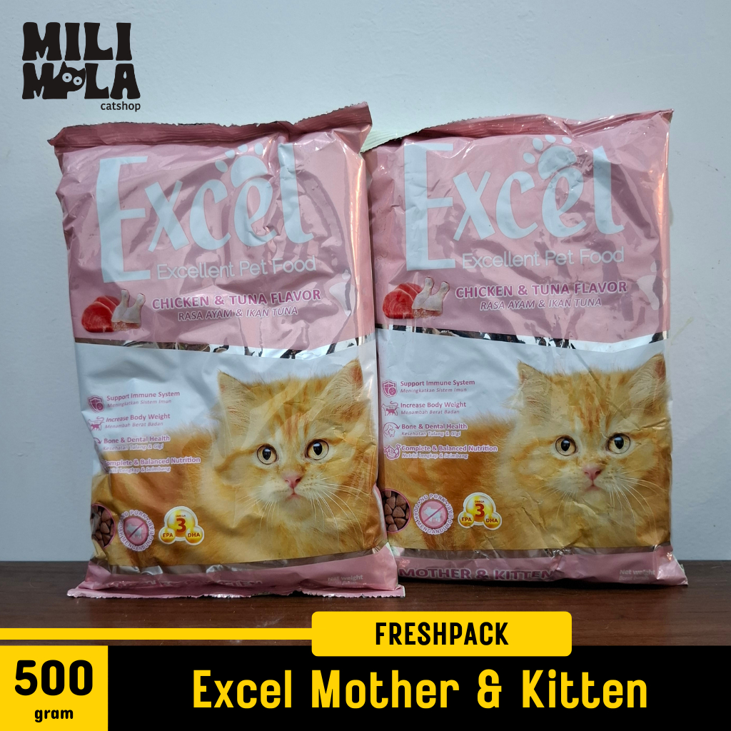 Jual EXCEL MOTHER KITTEN CHICKEN TUNA Freshpack 500g Makanan Ibu dan ...