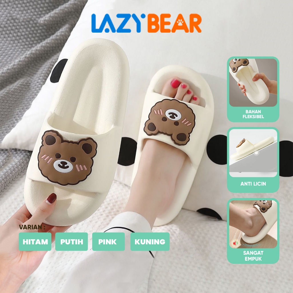 Jual LAZY BEAR Sandal Beruang Slip-On Sandal Jelly H08 Sandal Rumah ...