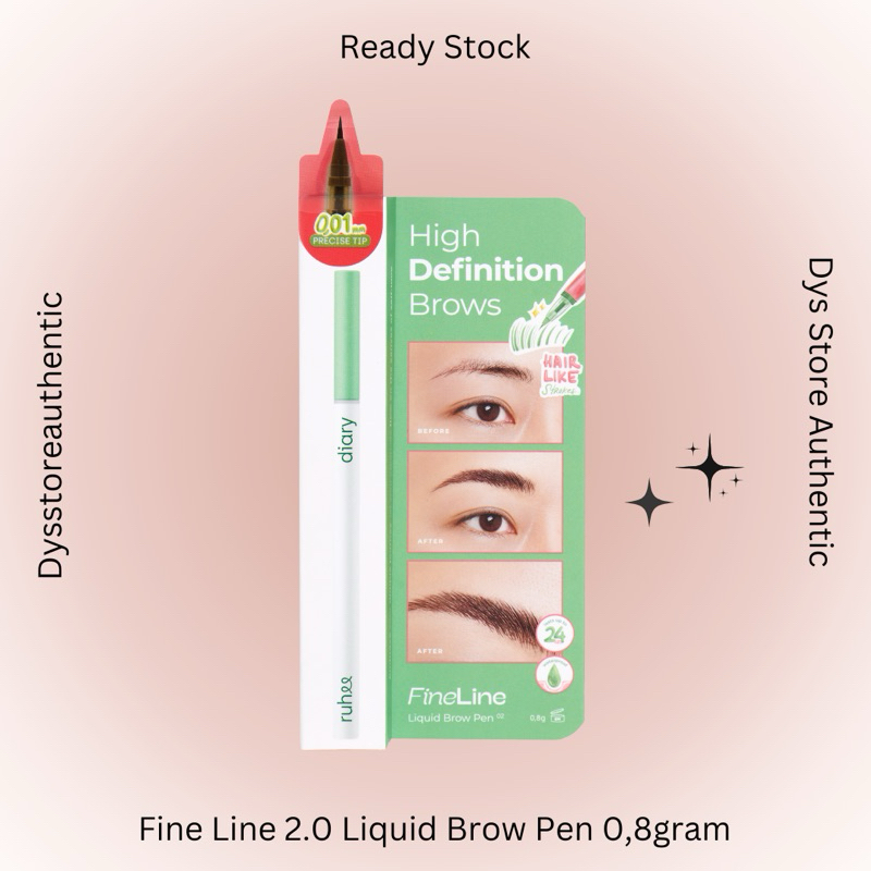 Jual READY STOCK RUHEE DIARY RUHEEDIARY Fine Line 2.0 Liquid Brow Pen 0 ...
