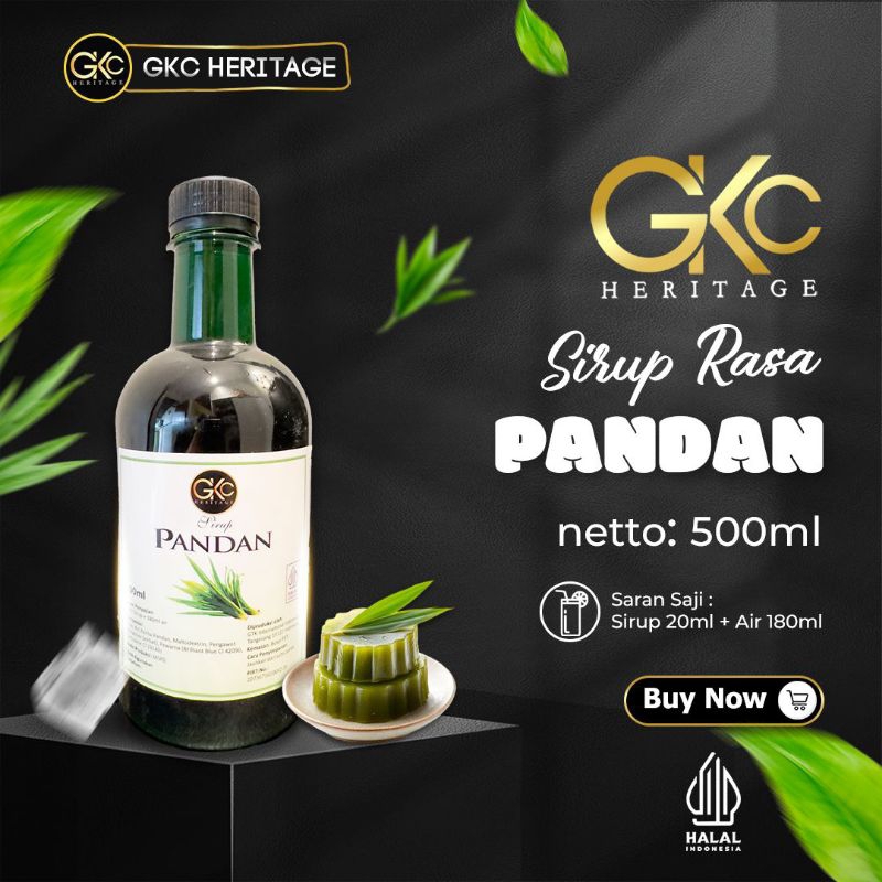 Jual Sirup Bali Rasa Pandan GKC Heritage 500ml Halal - Pandan Syrup ...