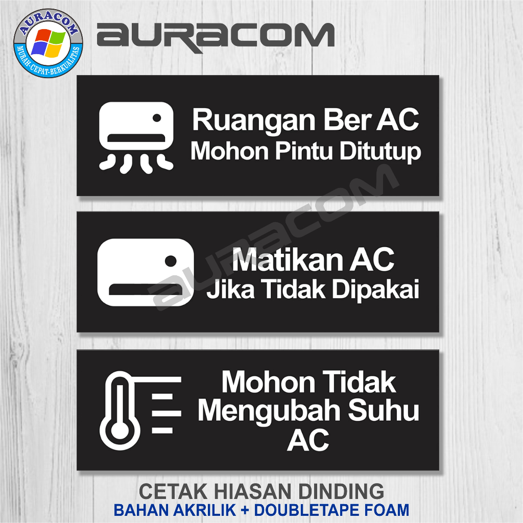 Jual SIGN MATIKAN AC DI RUANGAN JIKA TIDAK DIPAKAI DIGUNAKAN HIASAN ...