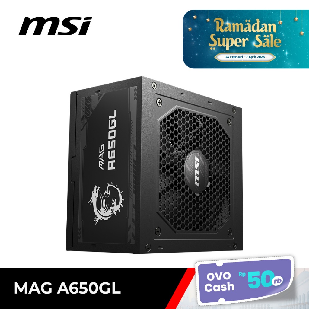 Jual MSI MAG A650GL 650W - Power Supply 650 Watt 80+ Gold Full Modular ...
