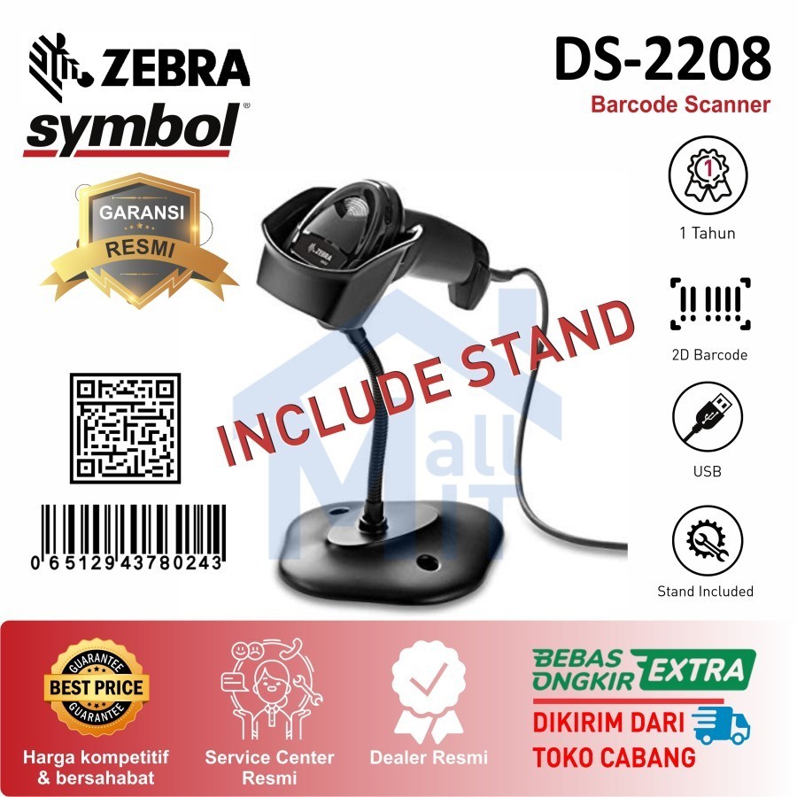 Jual SCANNER ZEBRA DS2208 DS-2208 DS 2208 2D | Shopee Indonesia
