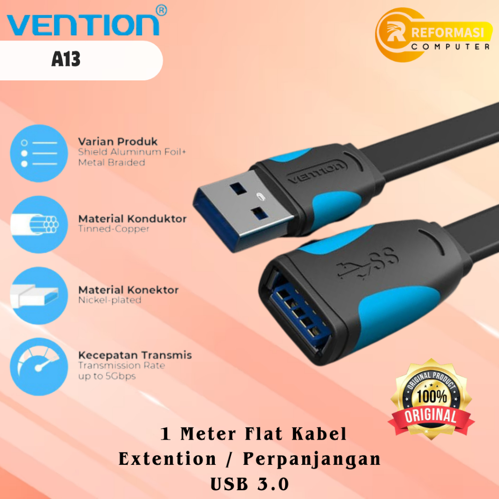 Jual VENTION Kabel Extension USB 3.0 Male to Female Vention A13 1 Meter ...