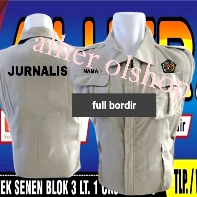 Jual pul bordir Rompi jurnalis pers Rompi pers jurnalis full bordir ...