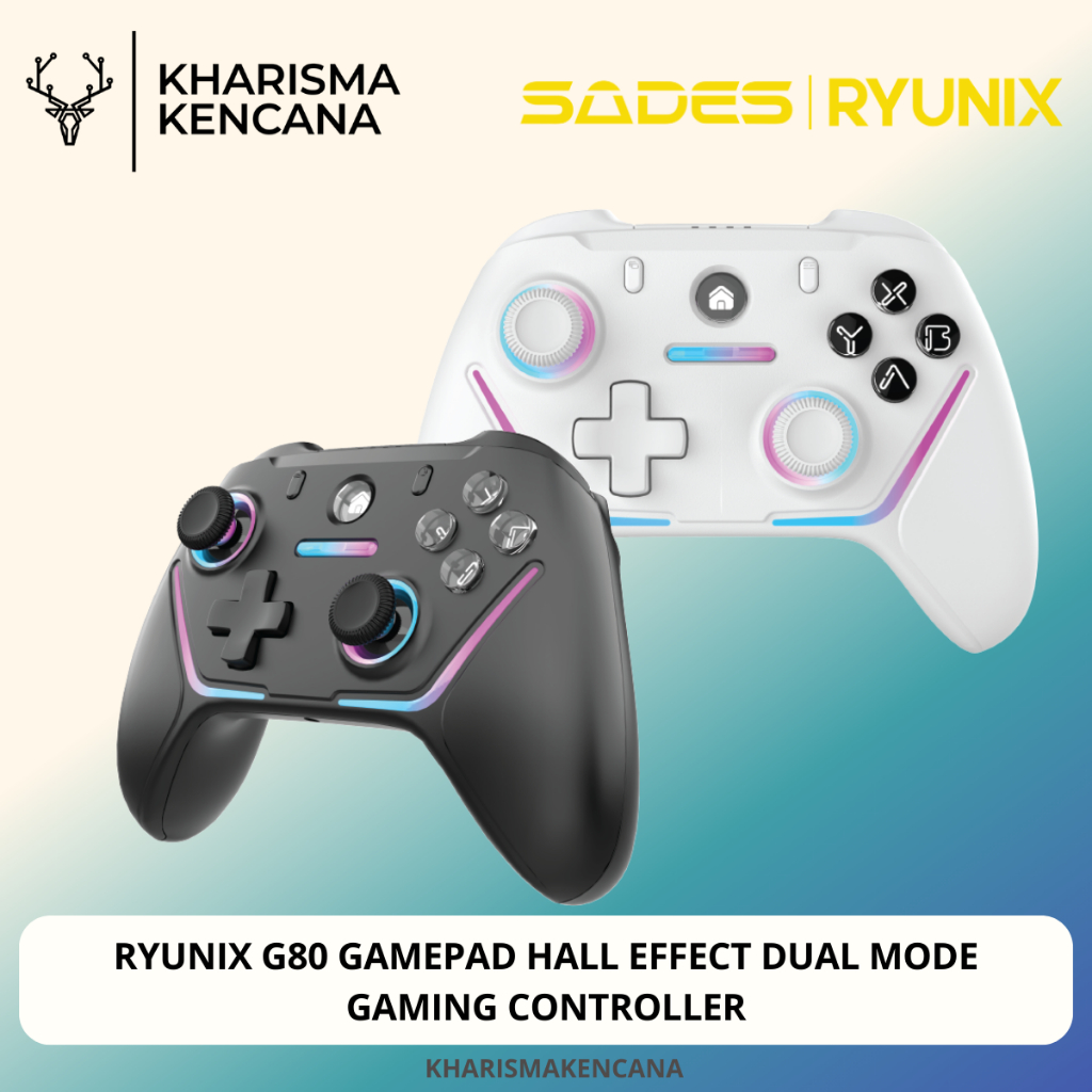 Jual SADES RYUNIX G80 GAMEPAD HALL EFFECT DUAL MODE GAMING CONTROLLER | Shopee Indonesia