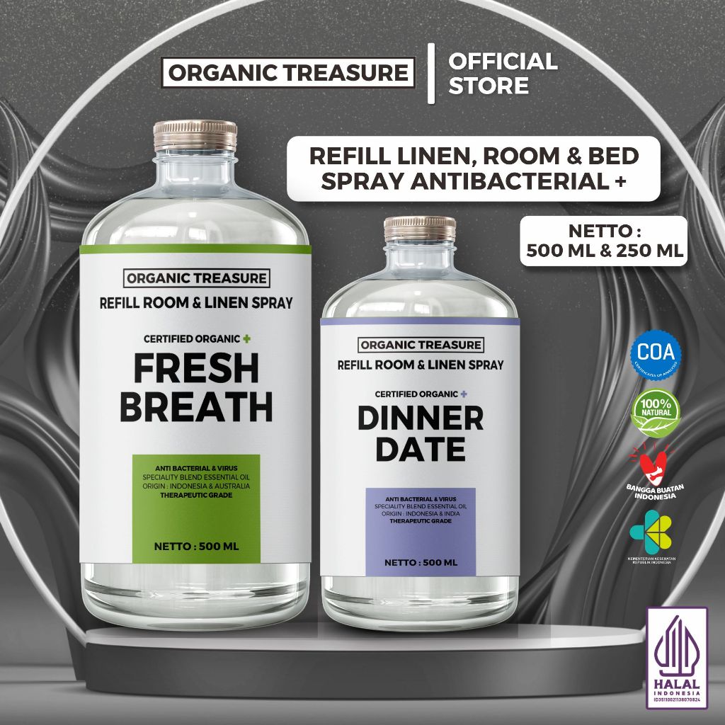 Jual [500ML] ORGANIC TREASURE - Refill Premium Room, Bed & Linen Spray ...
