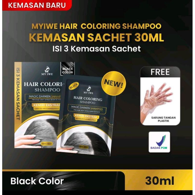 Jual MY IWE Hair Colouring Shampo Sachet 1Pcs@30ml | Pewarna Rambut ...