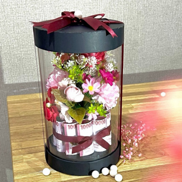 Jual Buket Bunga Uang Mika Transparan Money Flower Box Anniversary ...