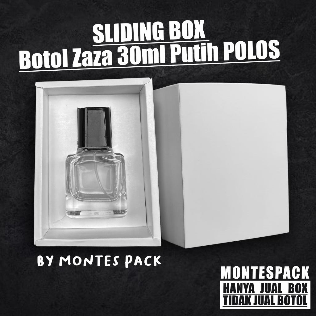 Jual SLIDE BOX zaza 30ml / sliding putih polos / sliding box parfum ...