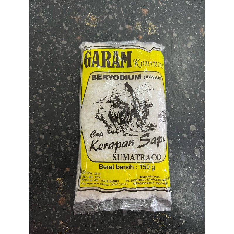 Jual Garam kasar beryodium cap karapan sapi 150gr | Shopee Indonesia