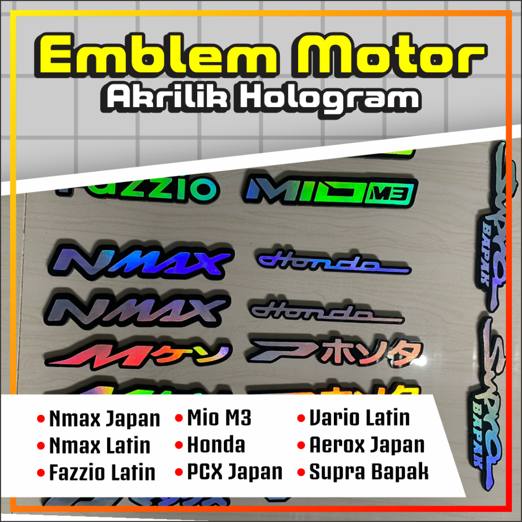 Jual Emblem Motor Akrilik 3D Hologram | Logo Motor Hologram Akrilik 3D ...